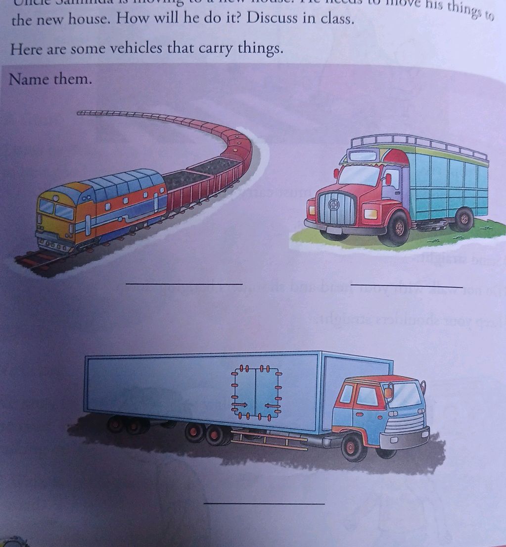 Here are some vehicles that carry things. | StudyX