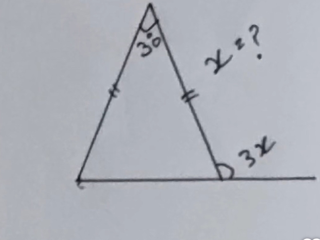 Given the triangle with one angle of $30^{ | StudyX