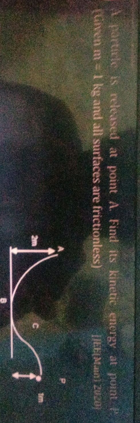 A particle is released at point A. Find its | StudyX