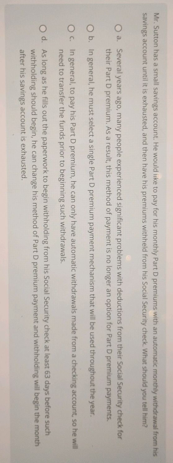 Mr. Sutton has a small savings account. He | StudyX