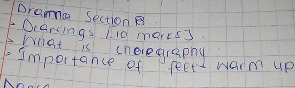 Drama Section B Drawings [10 marks]. What | StudyX