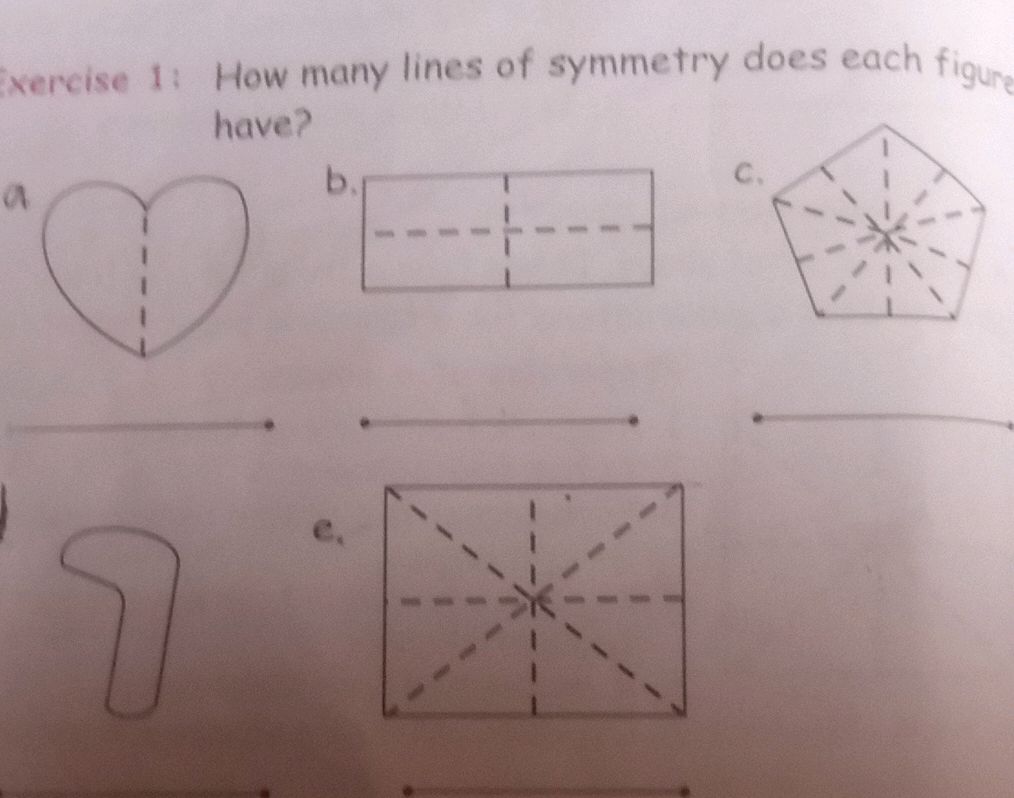 Exercise 1: How many lines of symmetry does | StudyX