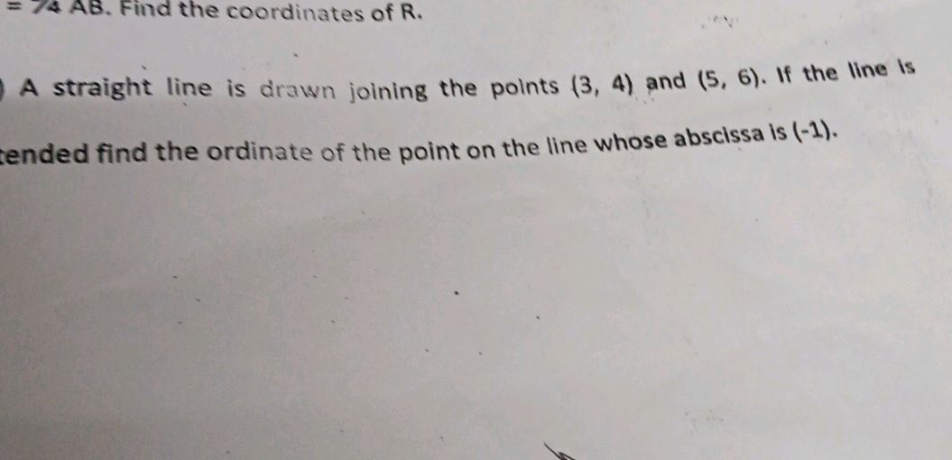 A straight line is drawn joining the points | StudyX