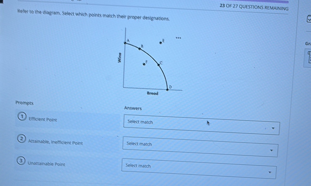 Refer to the diagram. Select which points | StudyX