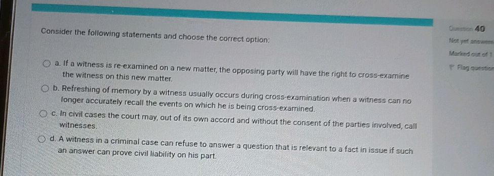 Consider the following statements and choose | StudyX