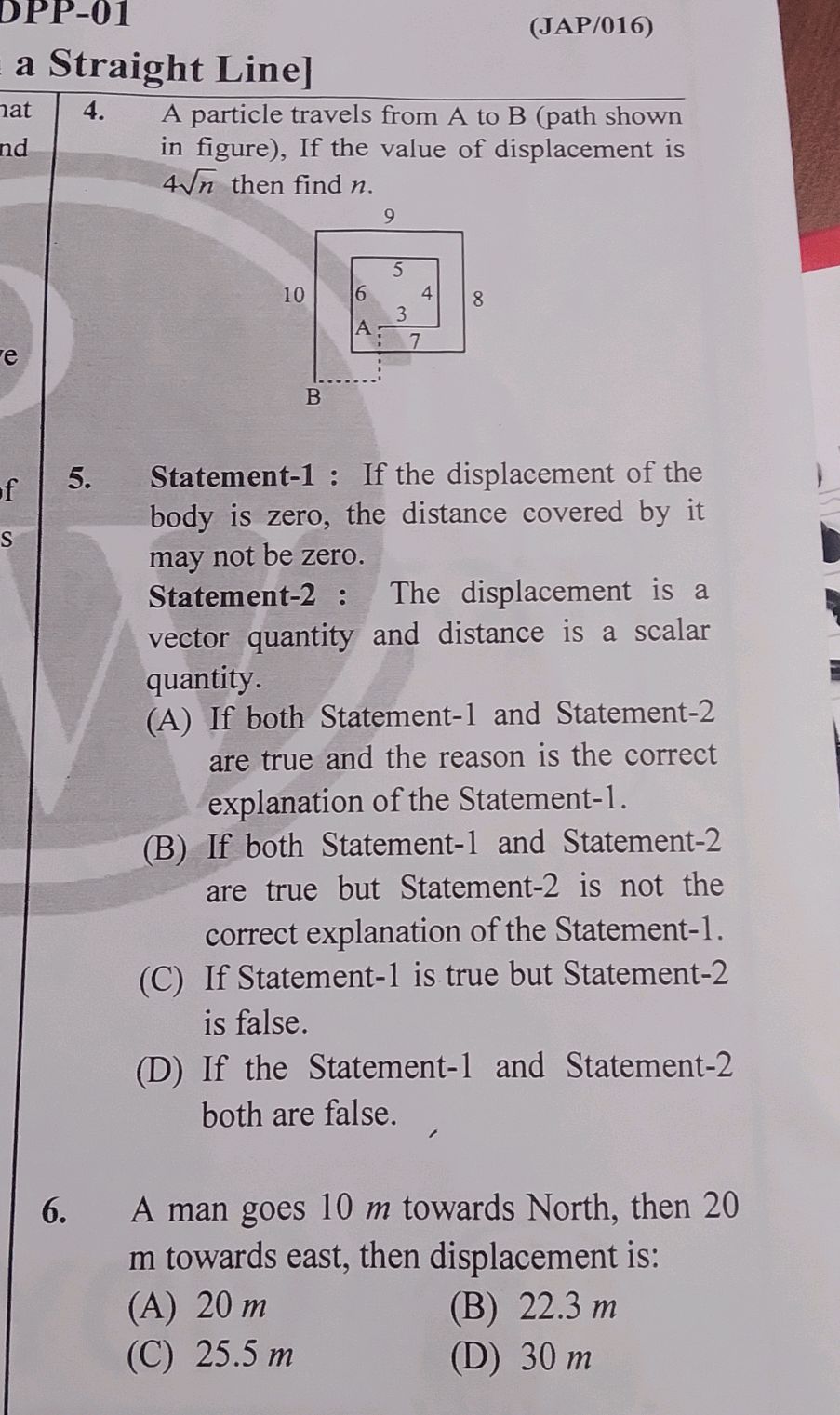 4. A particle travels from A to B (path | StudyX