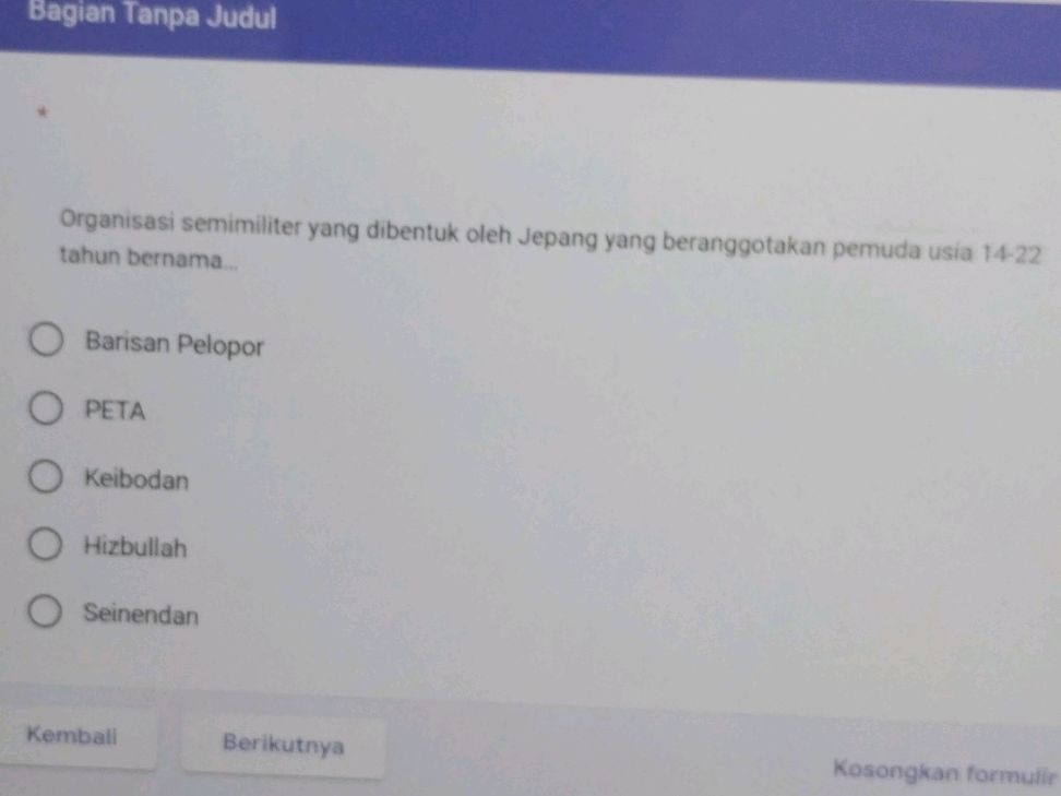 Organisasi semimiliter yang dibentuk oleh | StudyX