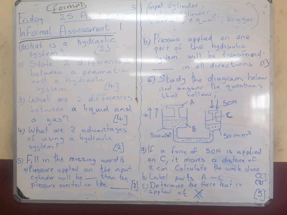 1) What is a hydraulic system? (2) 2) State | StudyX