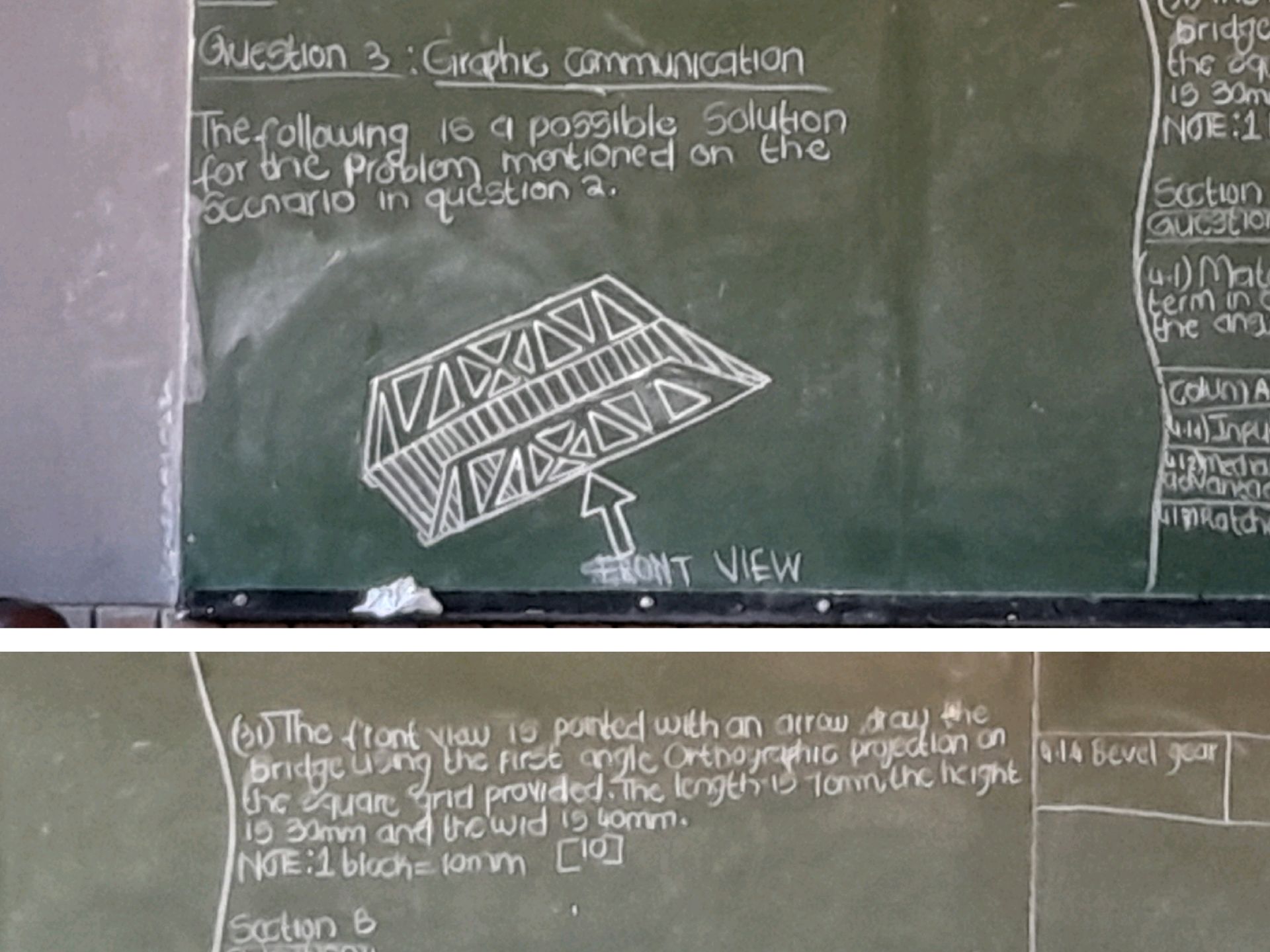 (3) The front view is pointed with an arrow | StudyX