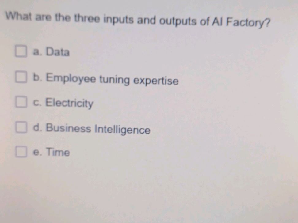 What are the three inputs and outputs of AI | StudyX