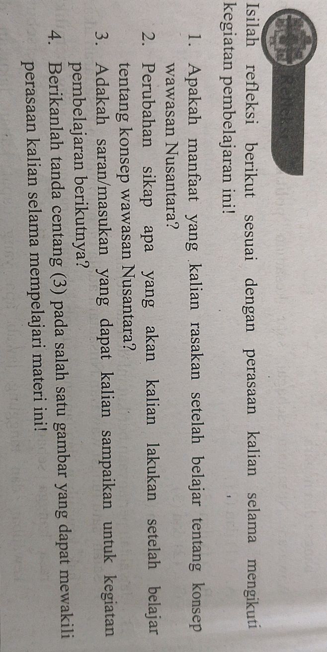 Isilah refleksi berikut sesuai dengan | StudyX