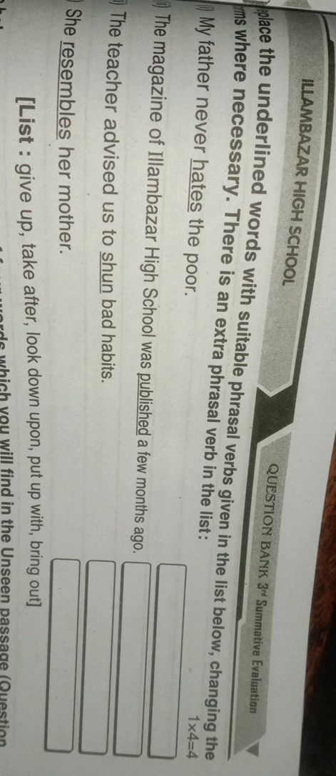 Place the underlined words with suitable | StudyX