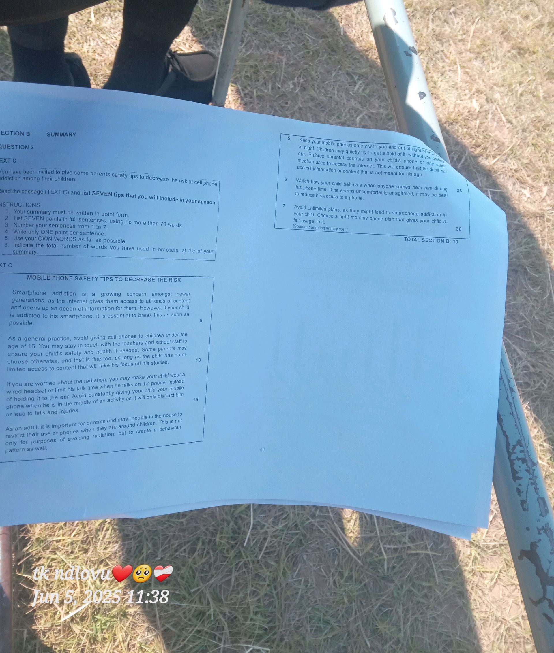 Read the passage (TEXT C) and list SEVEN | StudyX