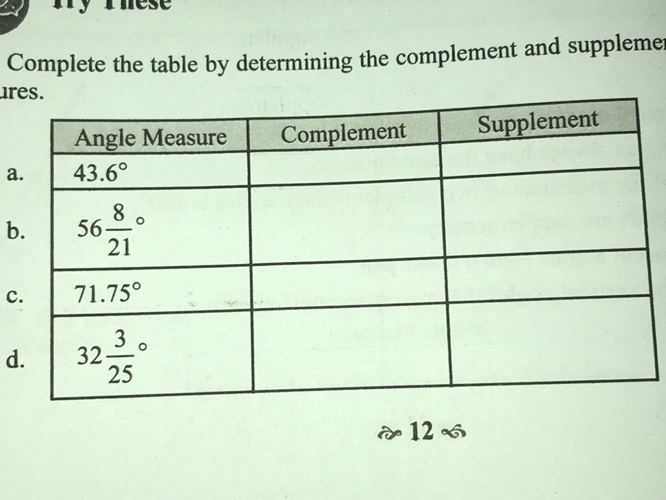Complete the table by determining the | StudyX