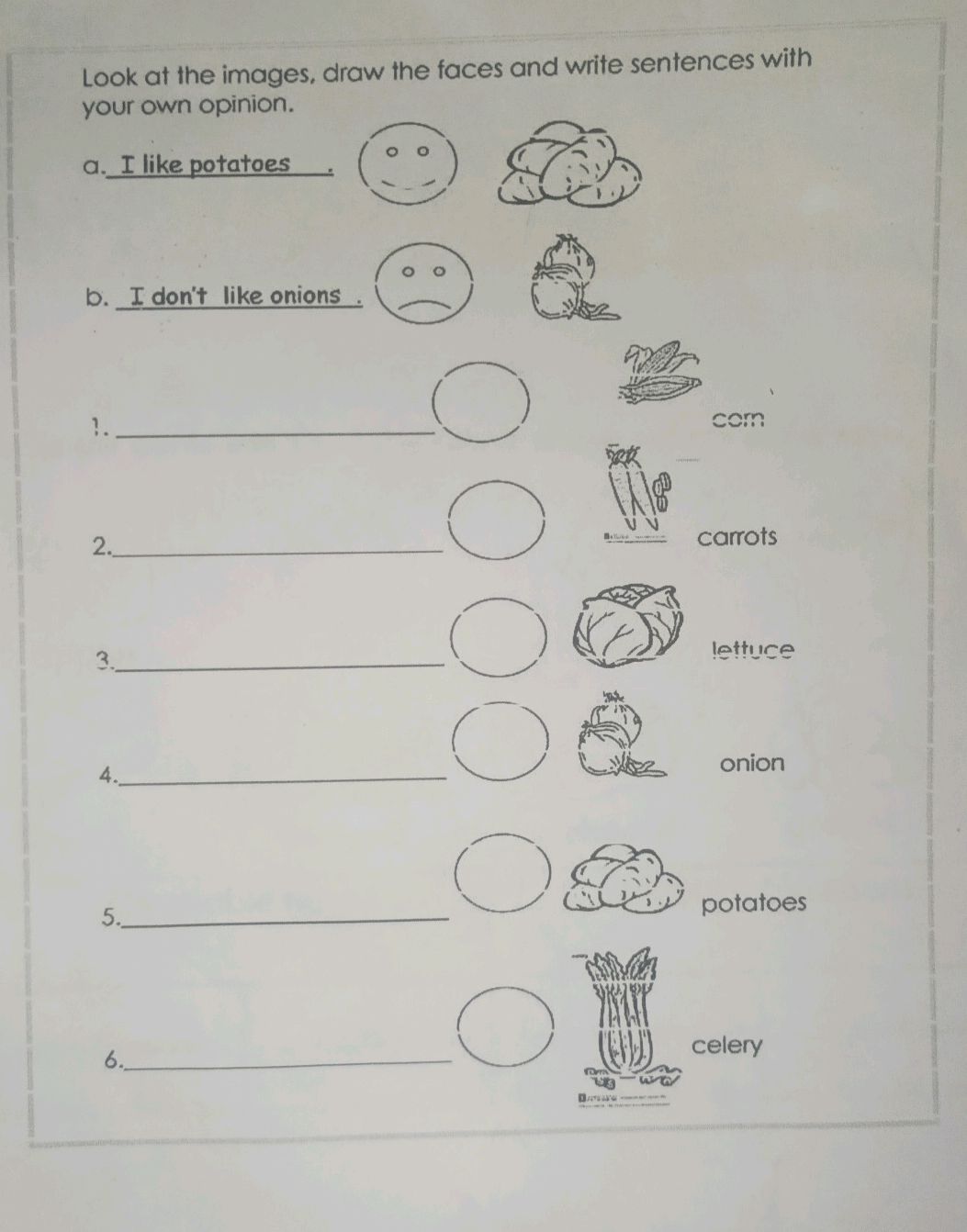 Look at the images, draw the faces and write | StudyX