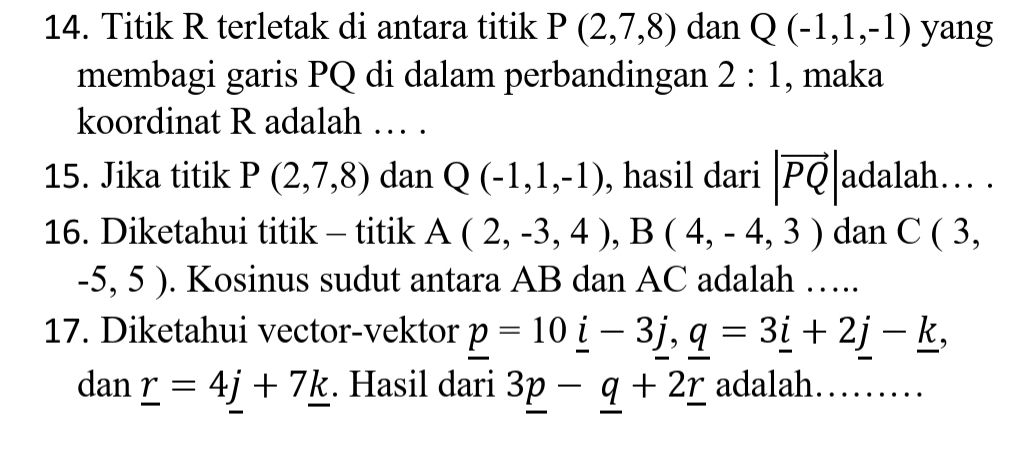 14. Titik R terletak di antara titik P | StudyX
