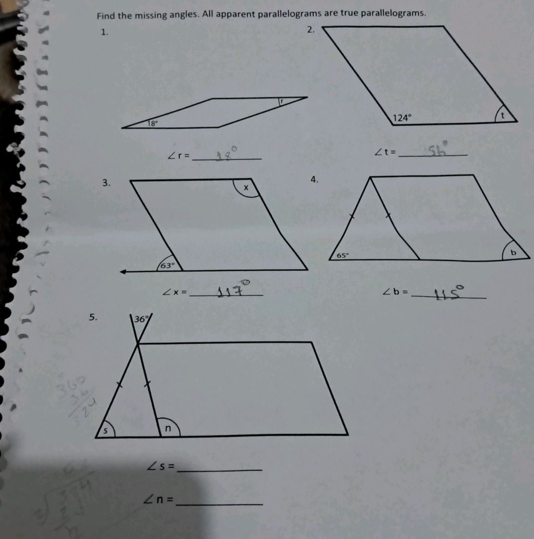 Find the missing angles. All apparent | StudyX