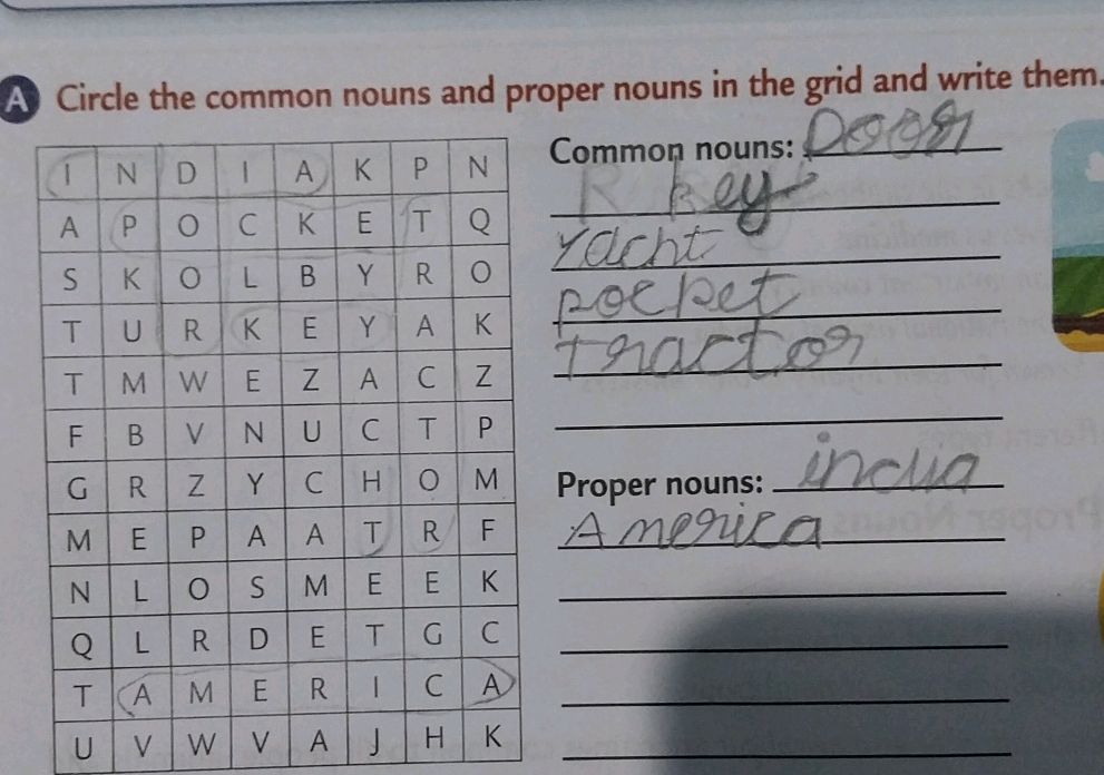 Circle the common nouns and proper nouns in | StudyX