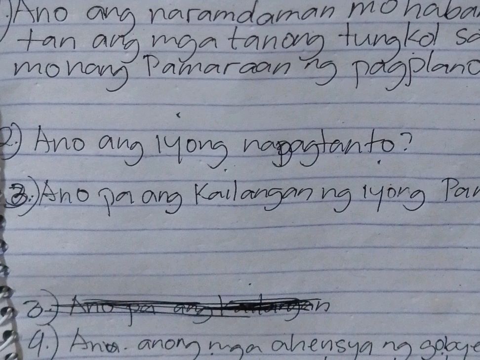 1) Ano ang naramdaman mo habang ang mga | StudyX