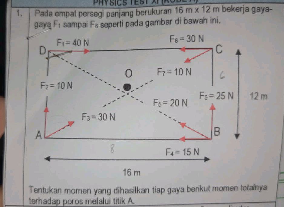 1. Pada empat persegi panjang berukuran 16 m | StudyX