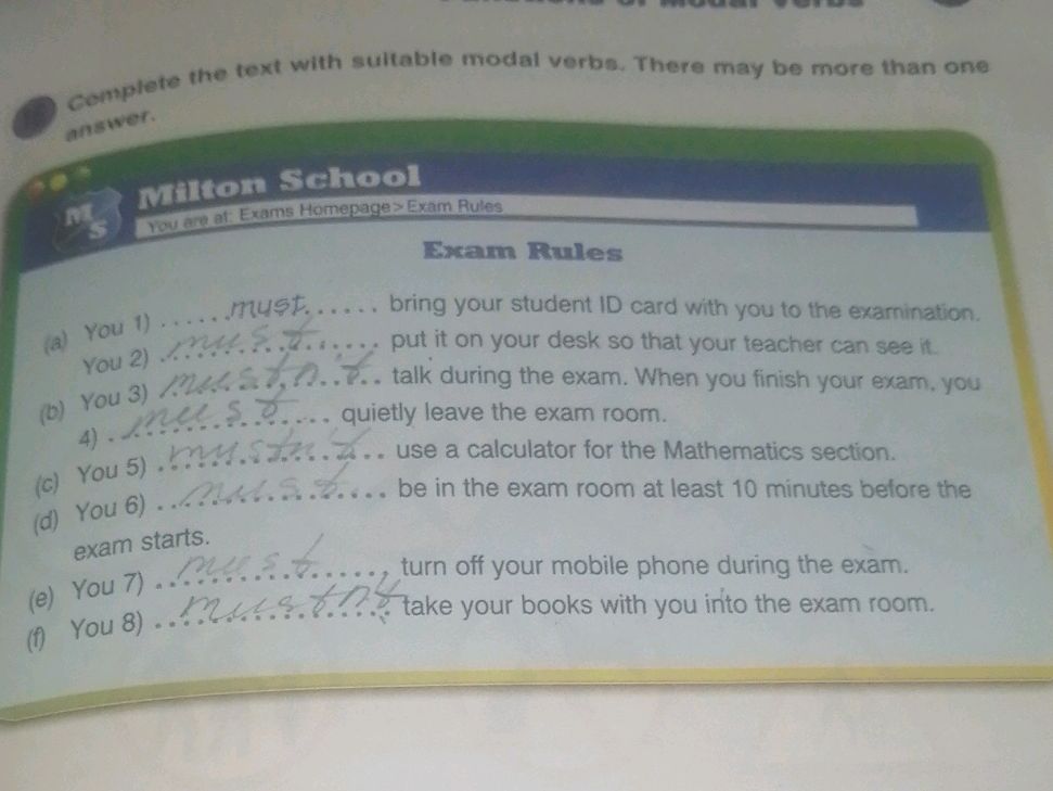 Complete the text with suitable modal verbs. | StudyX