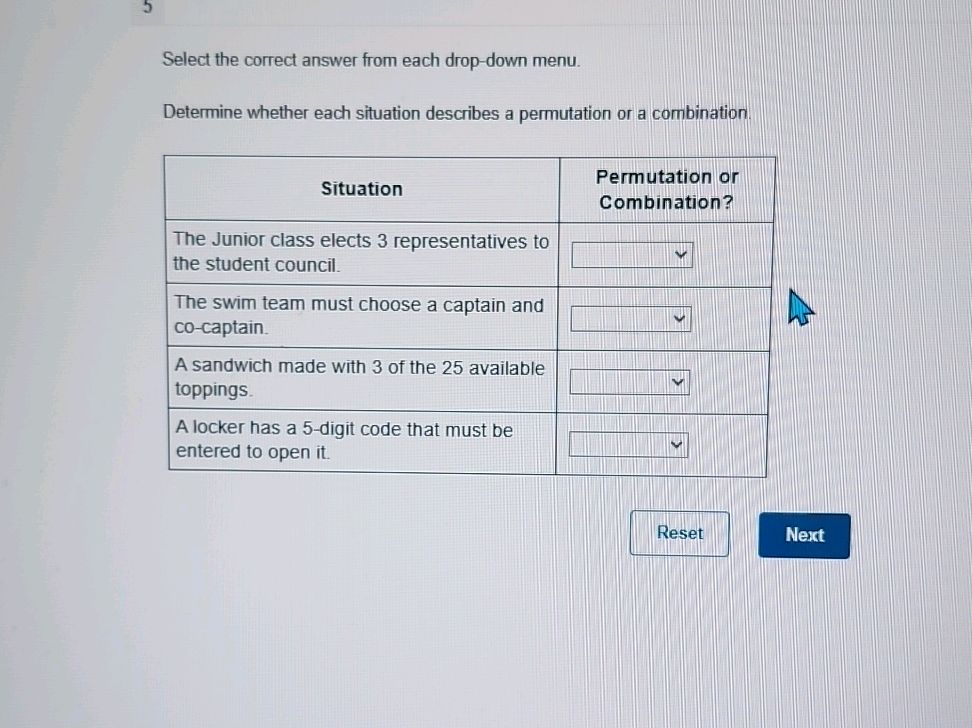 Determine whether each situation describes a | StudyX