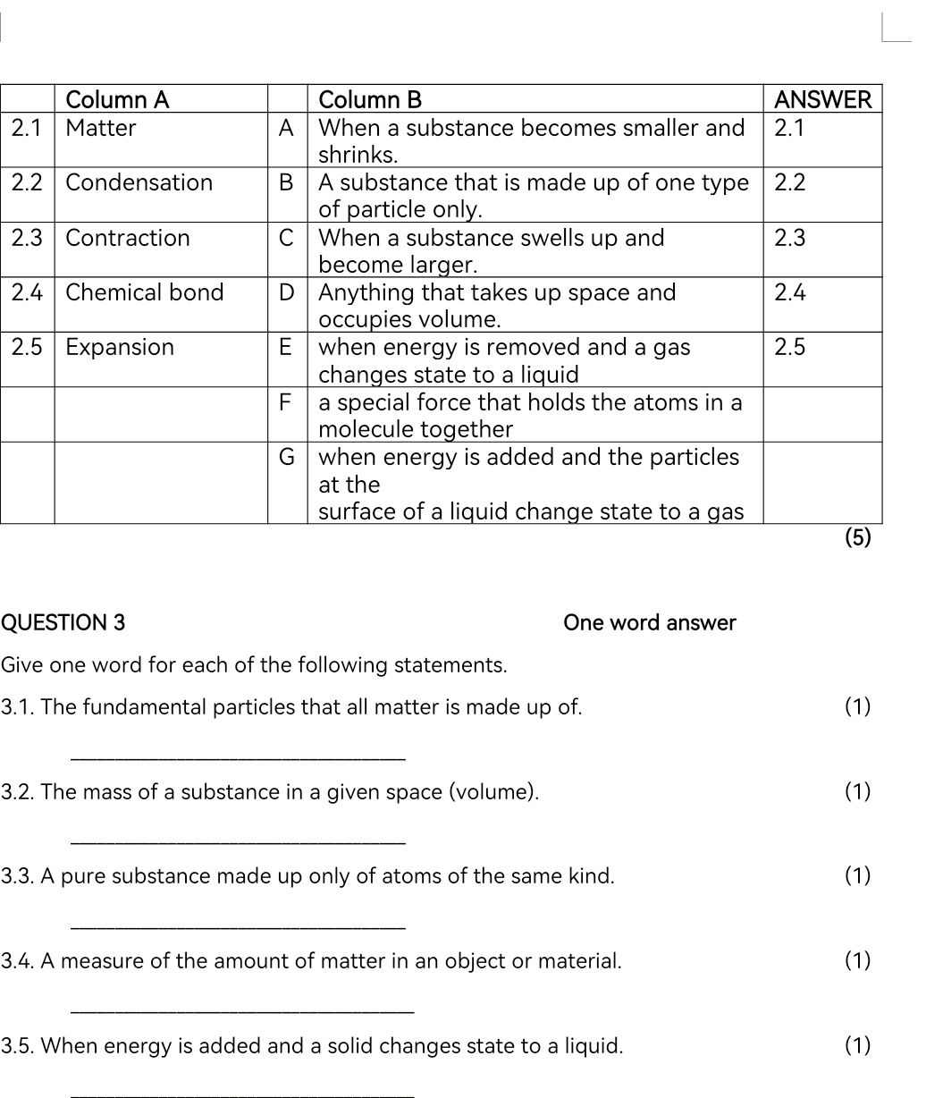 Column A | Column B | ANSWER ---|---|--- 2.1 | StudyX