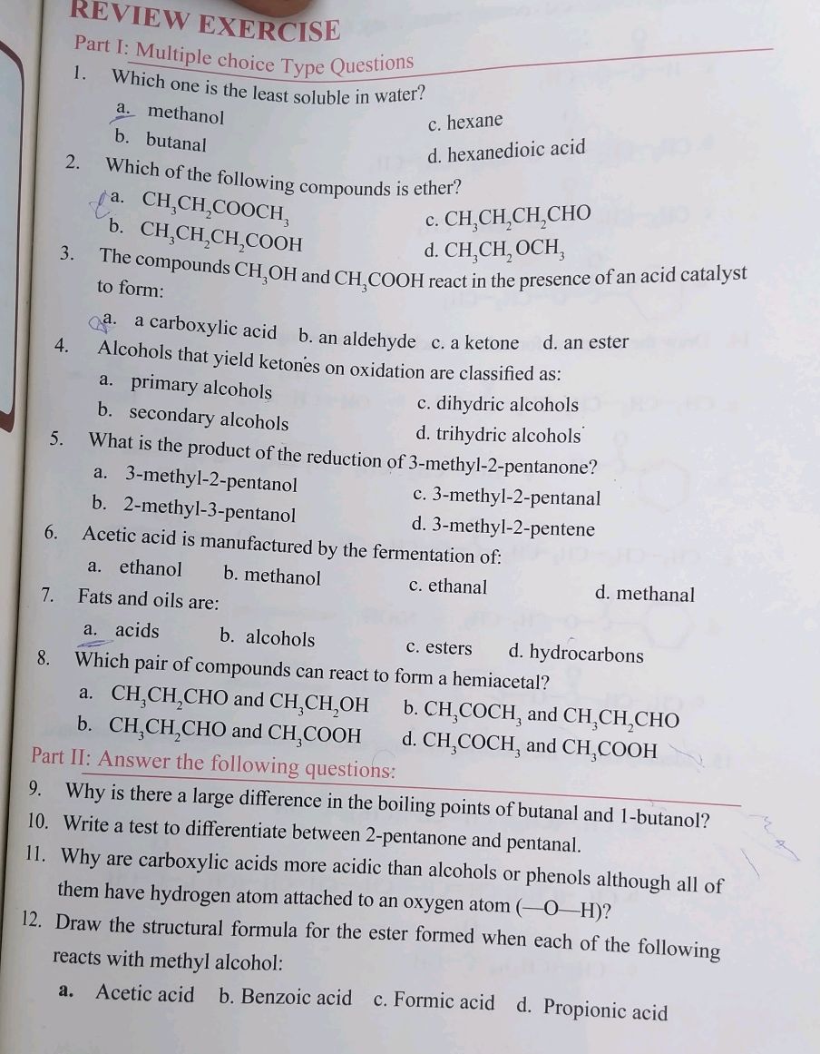 Part I: Multiple choice Type Questions 1. | StudyX