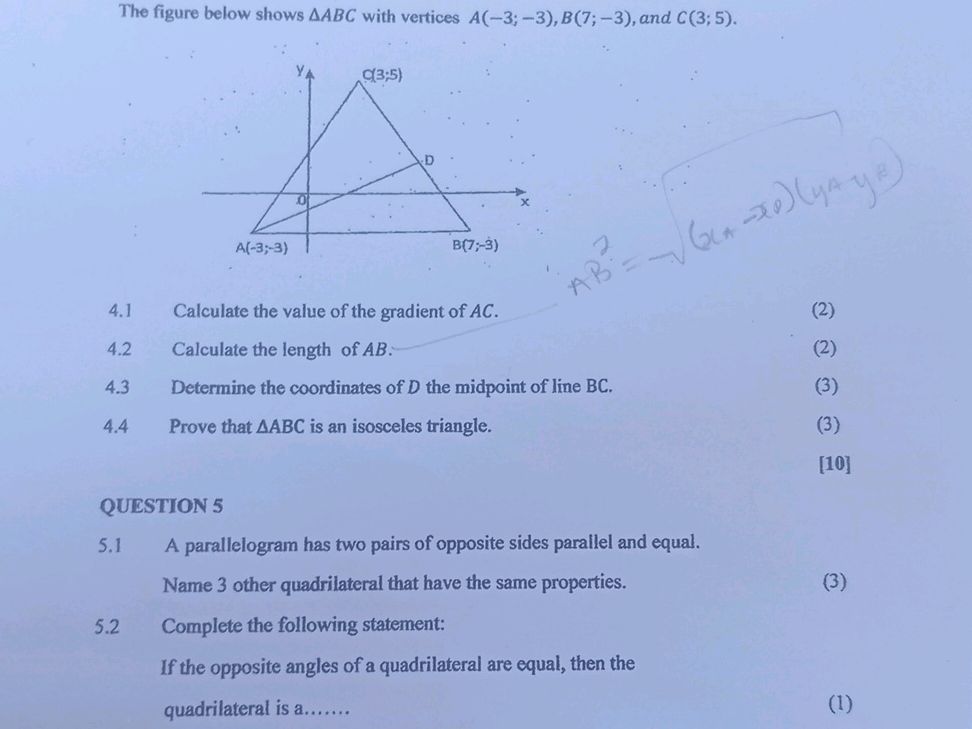 The figure below shows $ ABC$ with vertices | StudyX