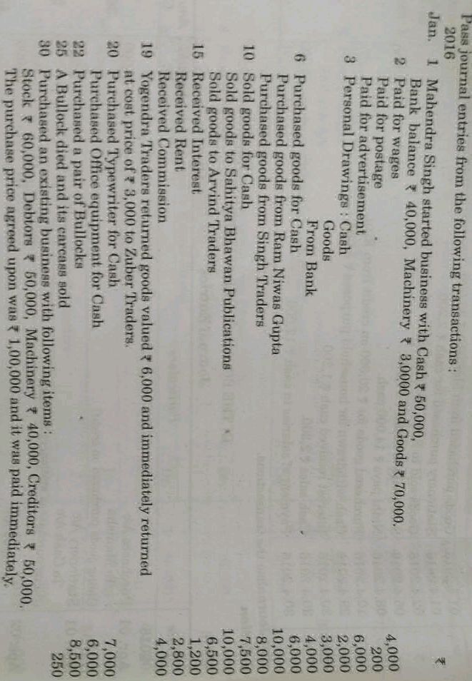 Pass journal entries from the following | StudyX