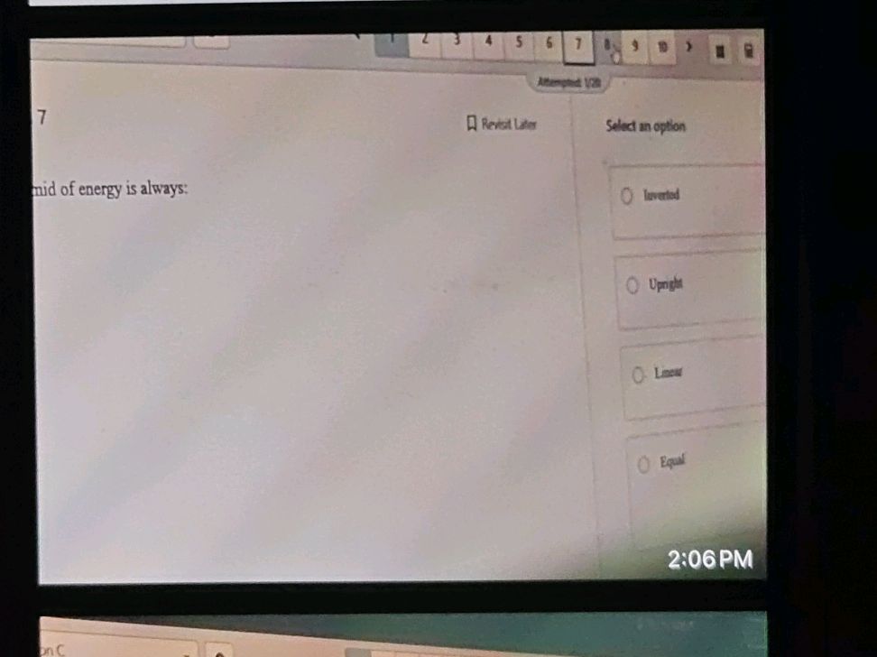 7 mid of energy is always: Inverted | StudyX