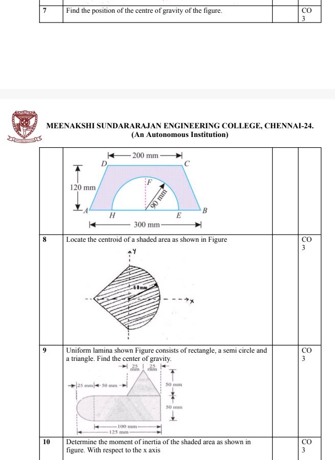 7 Find the position of the centre of gravity | StudyX