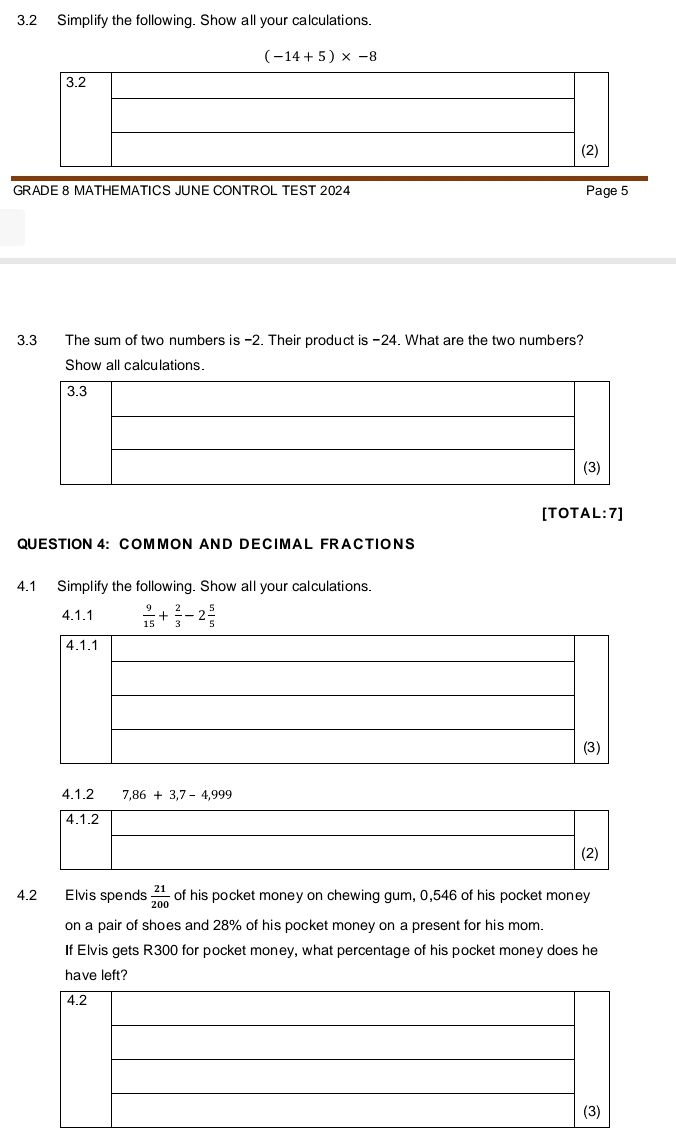 3.2 Simplify the following. Show all your | StudyX
