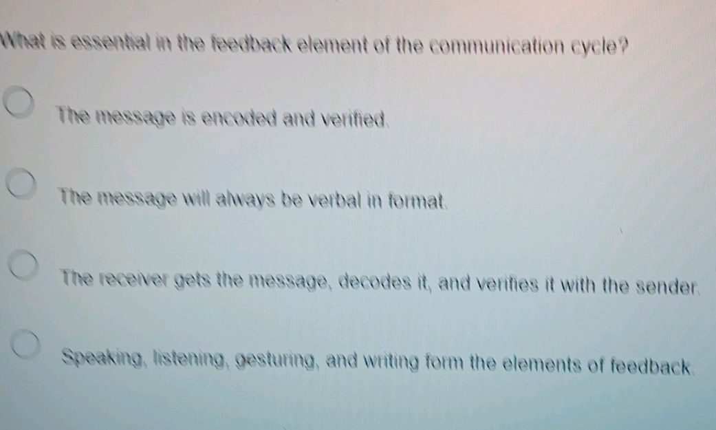 What is essential in the feedback element of