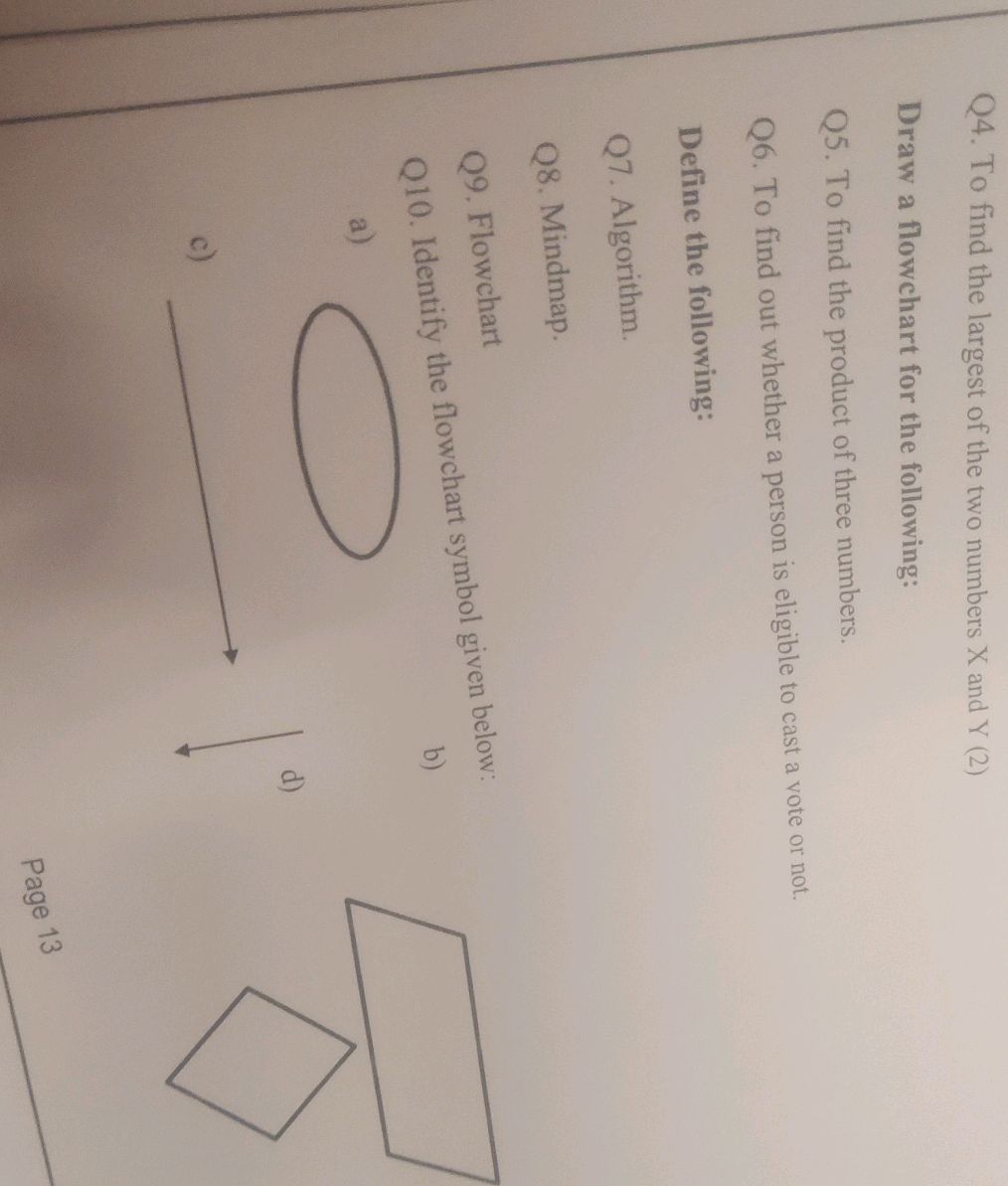 Q4. To find the largest of the two numbers X | StudyX