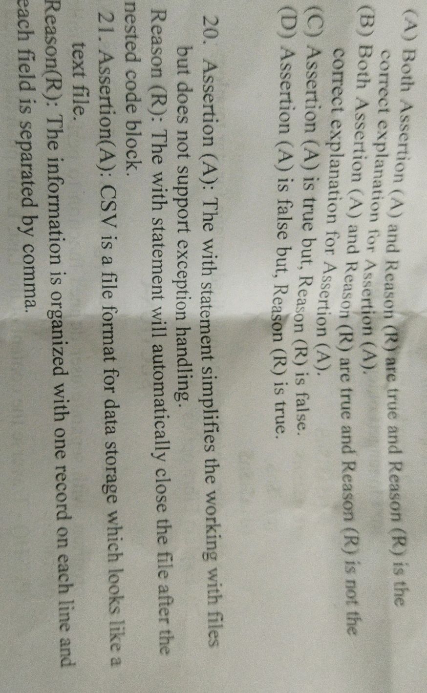 (A) Both Assertion (A) and Reason (R) are | StudyX