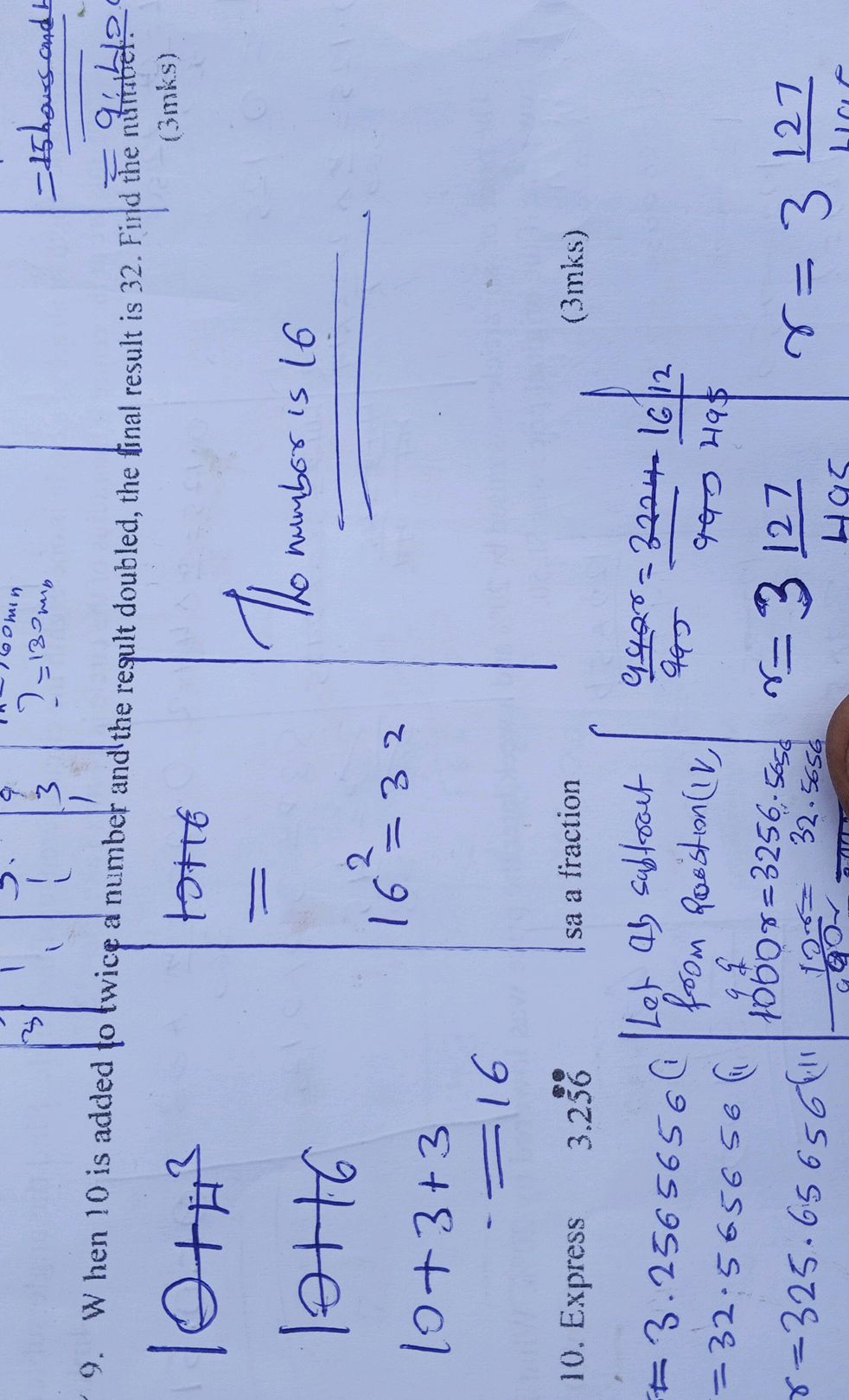 9. When 10 is added to twice a number and | StudyX