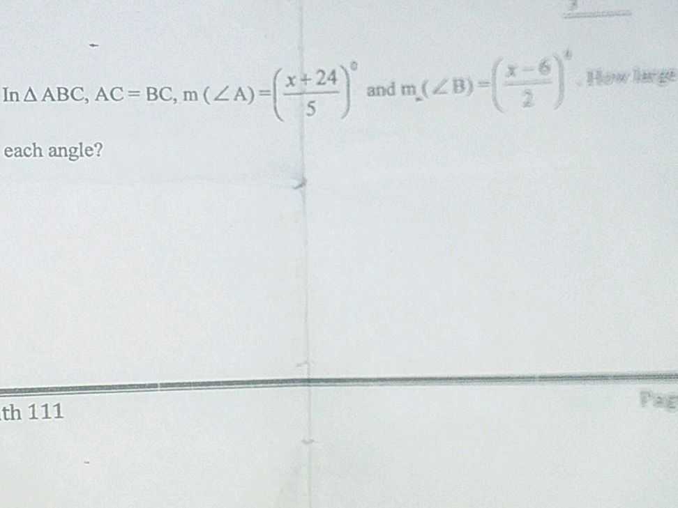 In $ ABC$, $AC = BC$, $m( A) = ( | StudyX