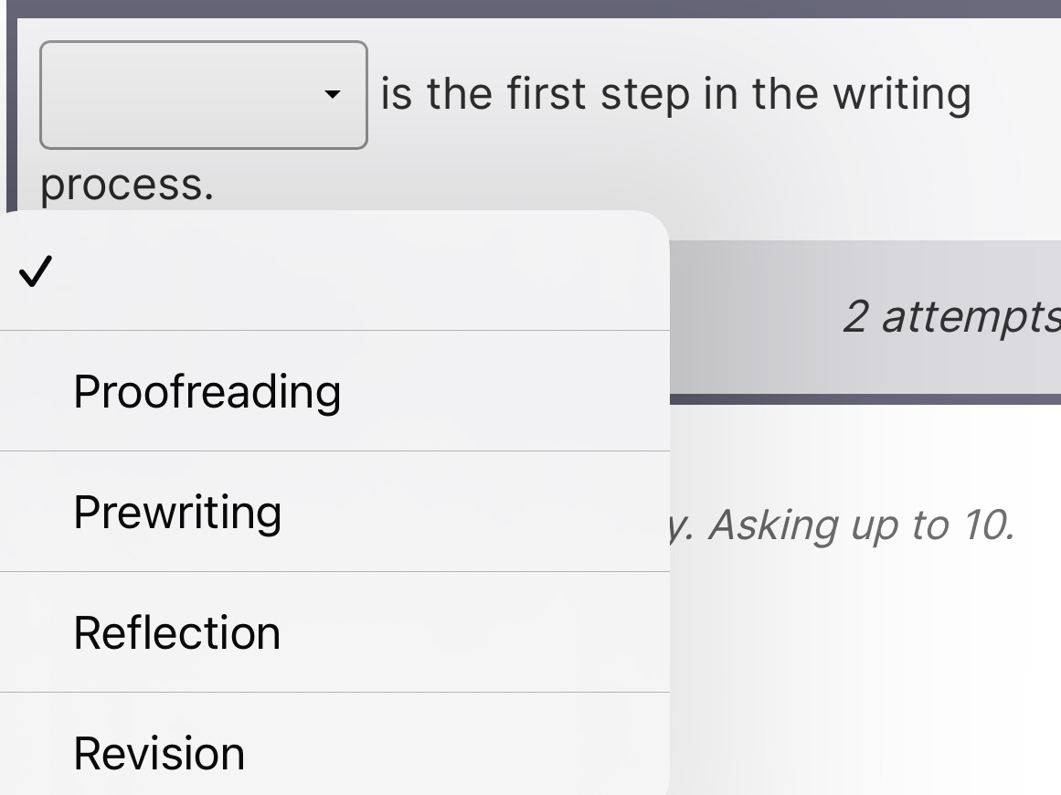 is the first step in the writing process. | StudyX