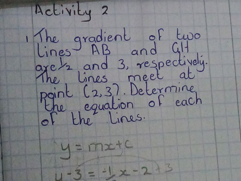 1. The gradient of two lines AB and GH are $ | StudyX