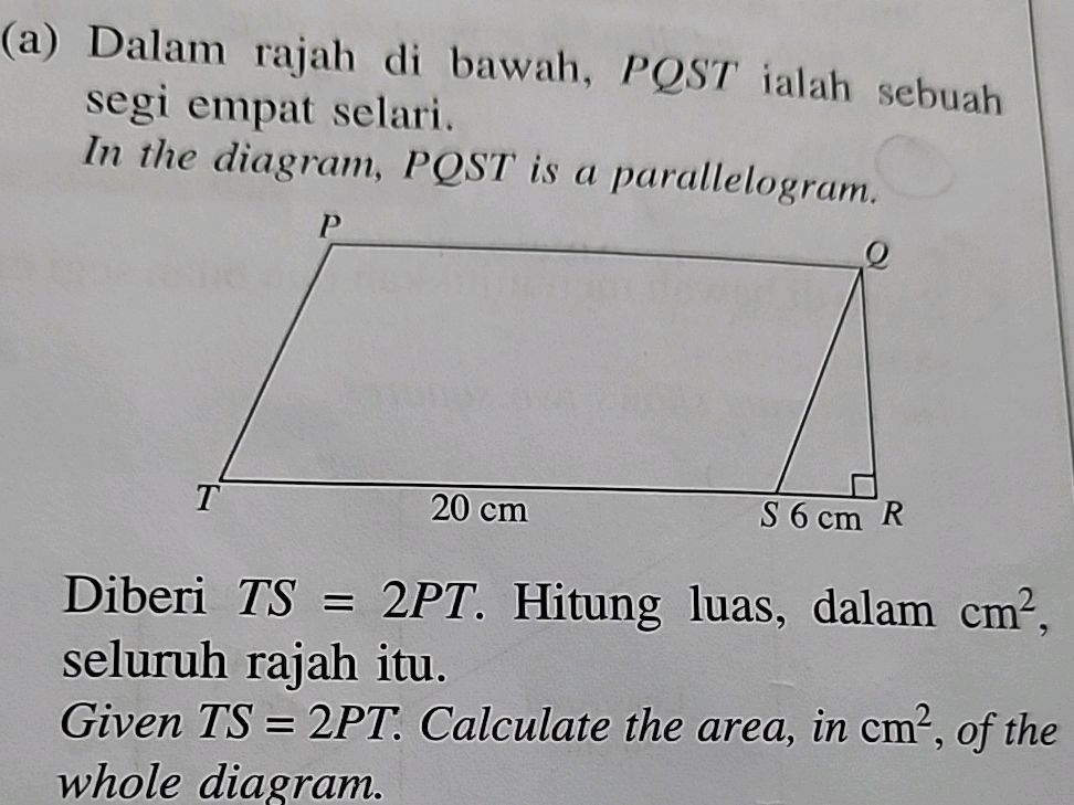 Dalam rajah di bawah, PQST ialah sebuah segi | StudyX