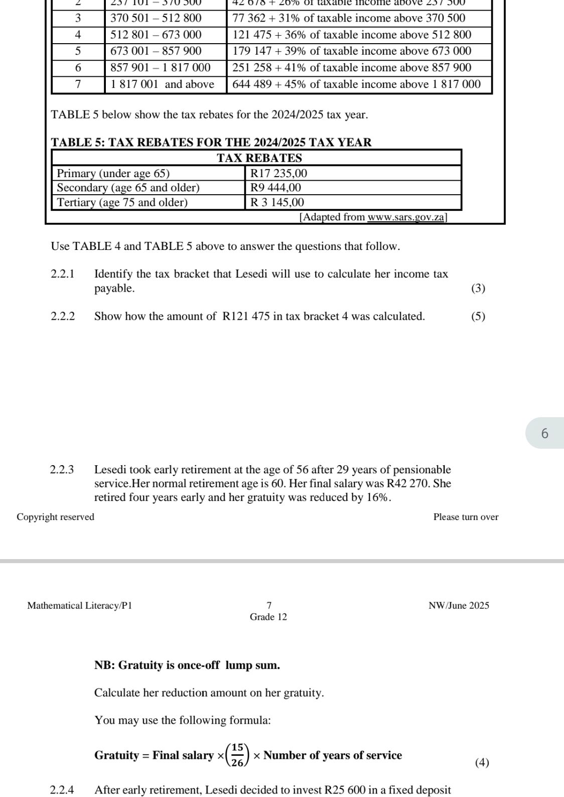 TABLE 4: | Taxable Income | Tax Payable | | StudyX