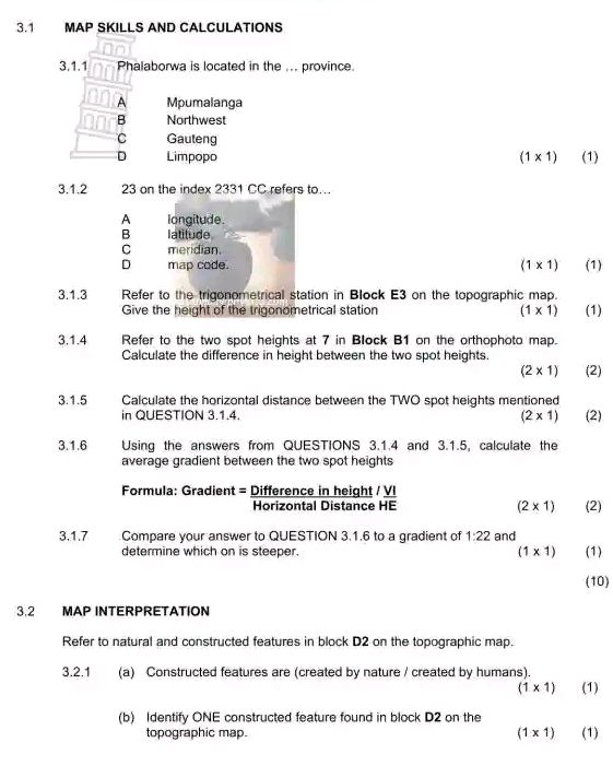 3.1 MAP SKILLS AND CALCULATIONS 3.1.1 | StudyX