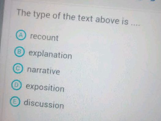The type of the text above is .... A | StudyX