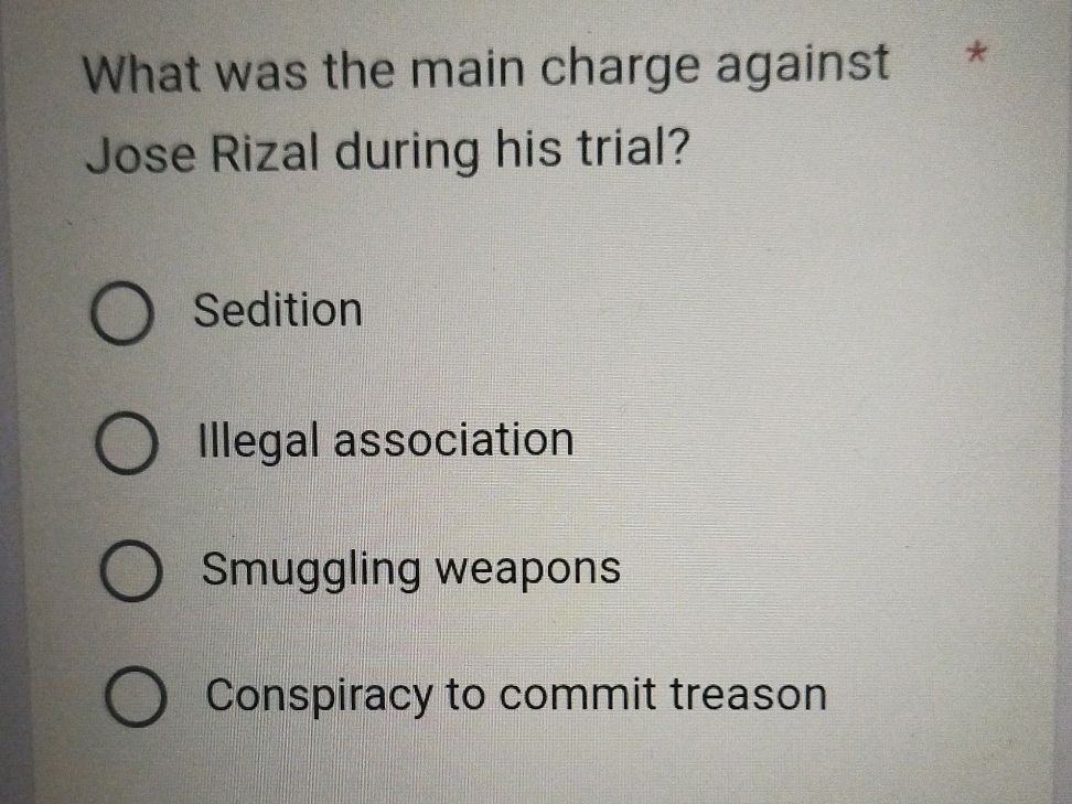 What was the main charge against Jose Rizal