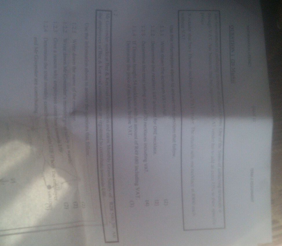 QUESTION 1 (30 Marks) Use the information | StudyX