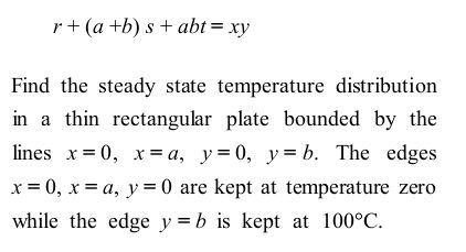 r + (a + b) s + abt = xy Find the steady | StudyX