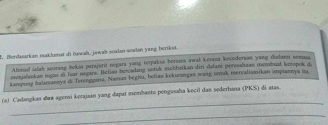 2. Berdasarkan maklumat di bawah, jawab | StudyX