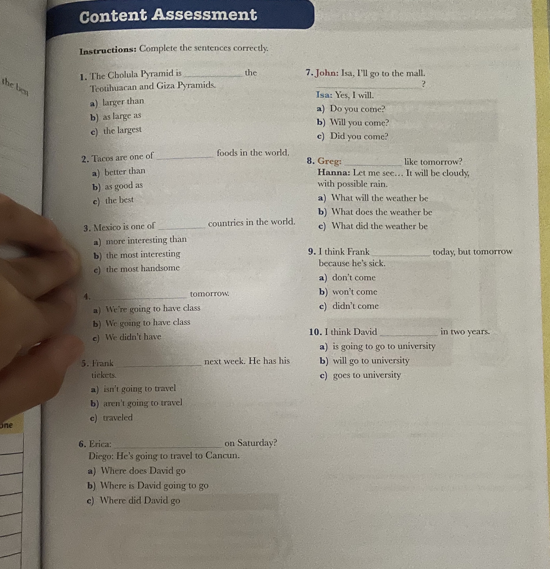 Instructions: Complete the sentences | StudyX