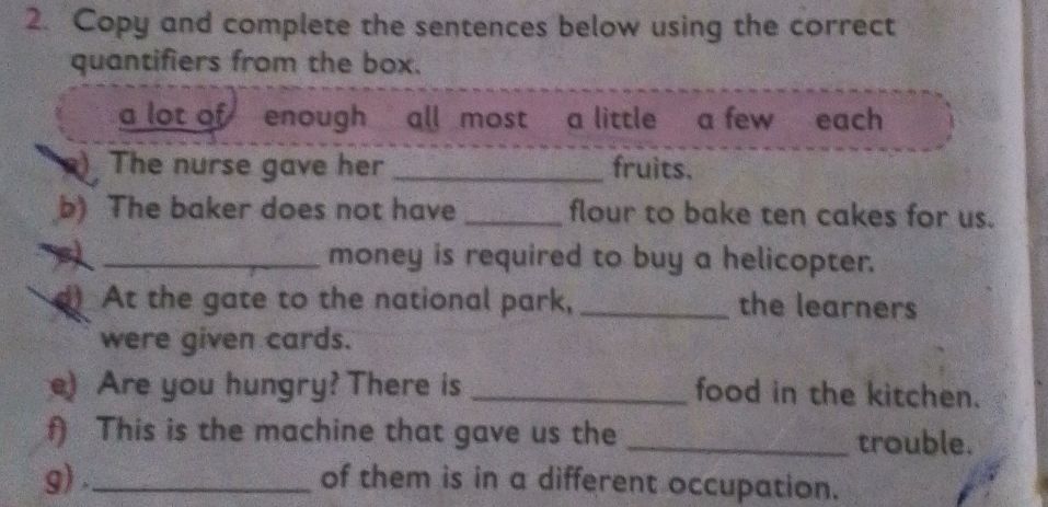 2. Copy and complete the sentences below | StudyX